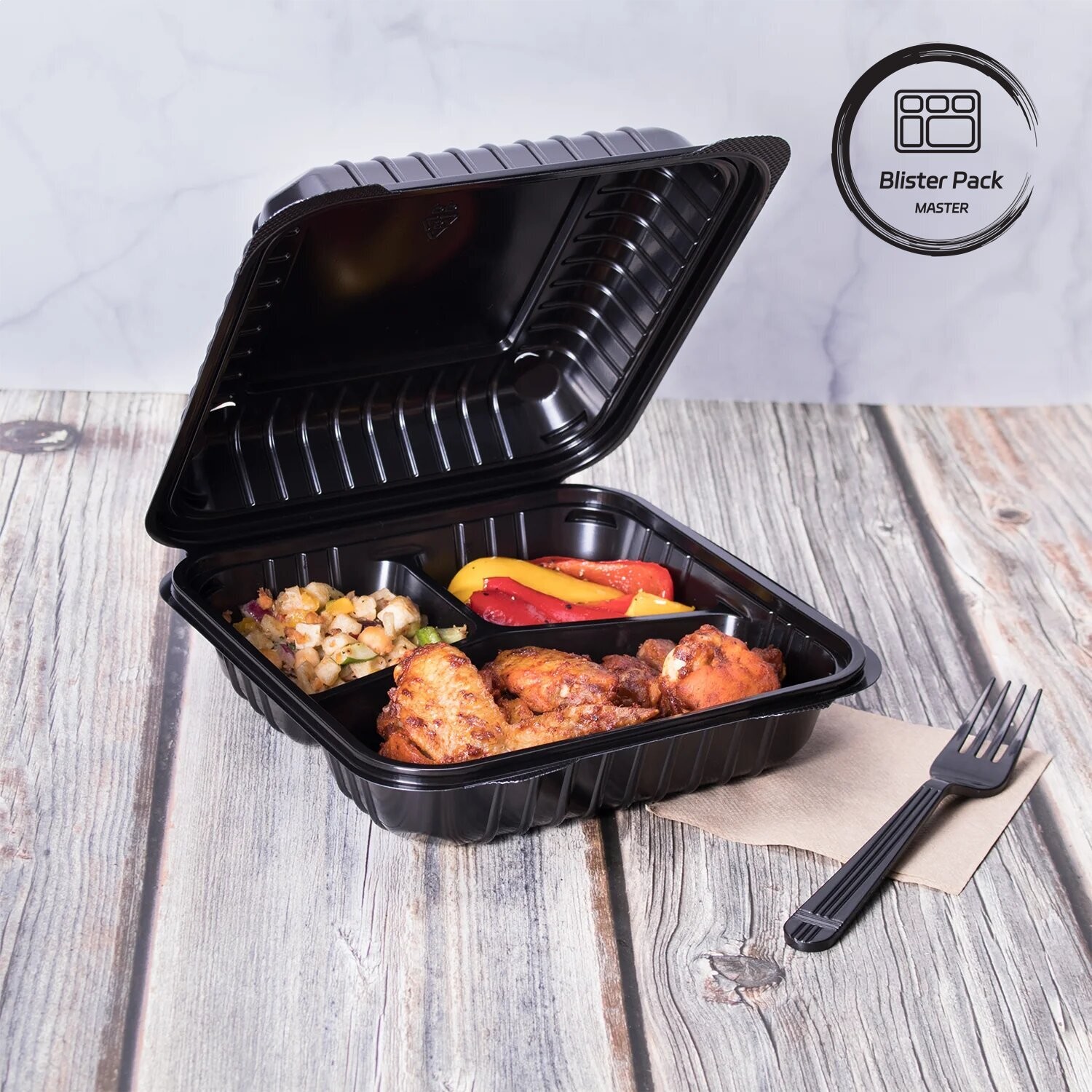 PP Biodegradable Hinged Disposable Bento Box Containers Microwave Safe ...